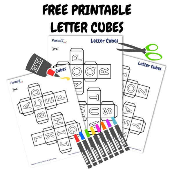 FREE Printable Alphabet Dice Worksheets - Fanesis Kids